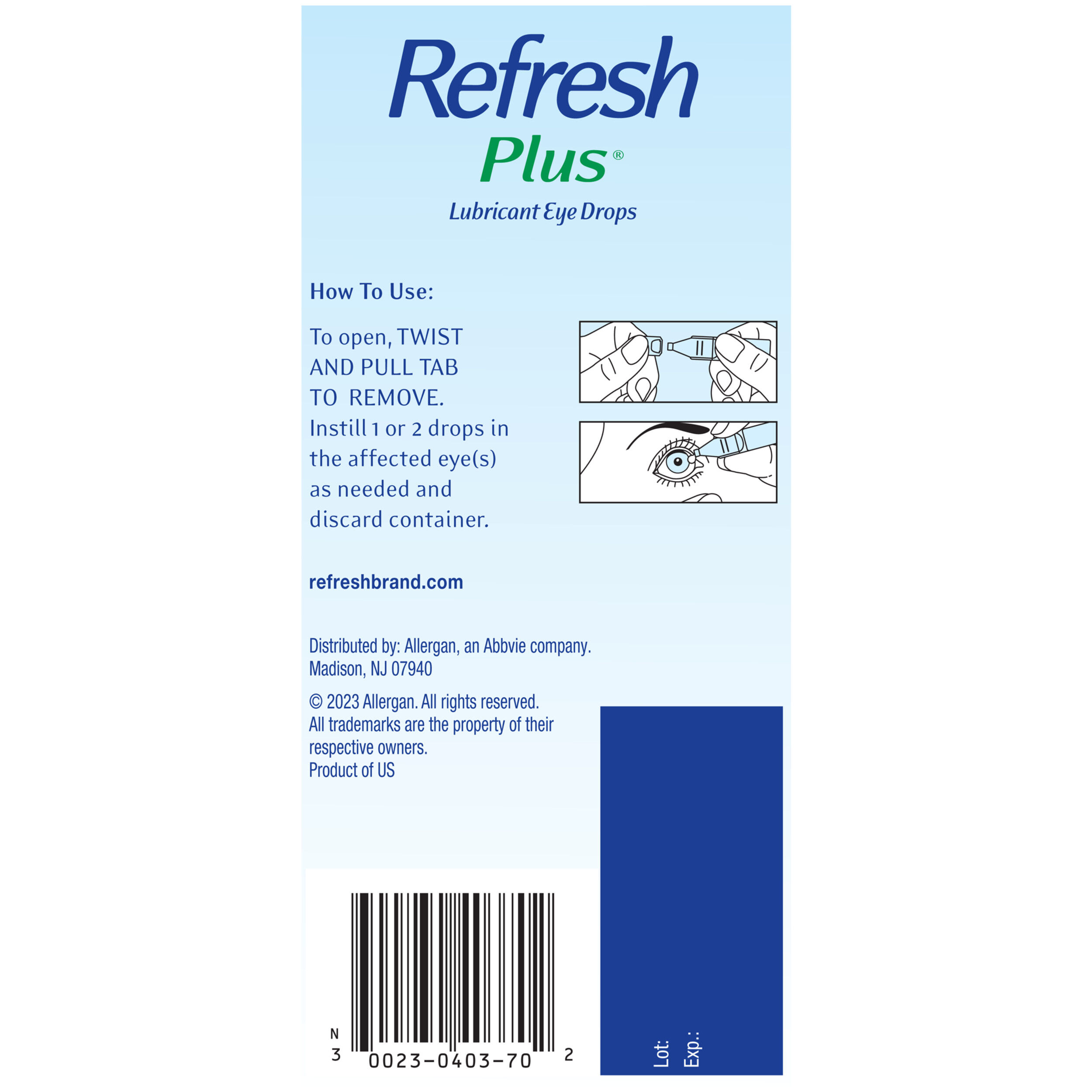 REFRESH PLUS Lubricant Eye Drops REFRESH PLUS Lubricant Eye Drops